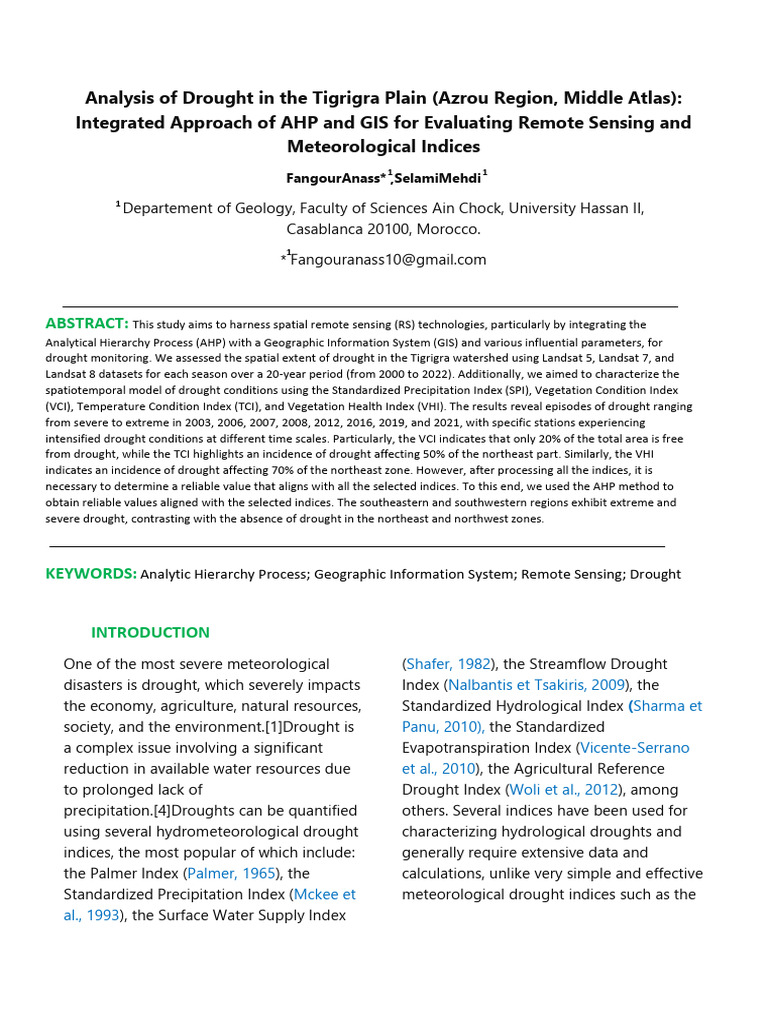 Drought | PDF | Geographic Information System | Matrix (Mathematics)