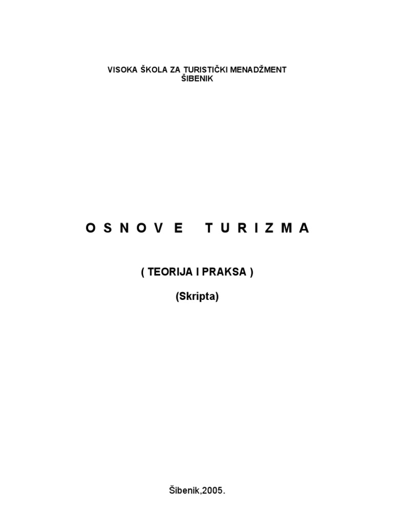 Osnove Turizma Skripta | PDF