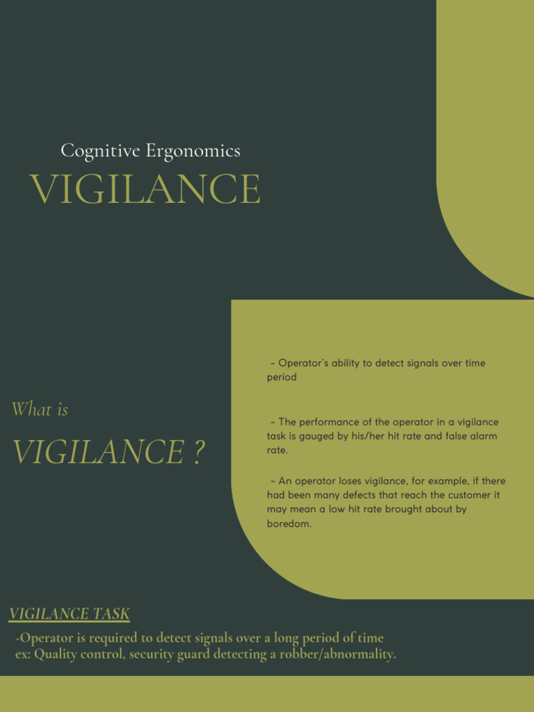 Cognitive Ergonomics Vigilance | PDF | Perception | Cognitive Neuroscience
