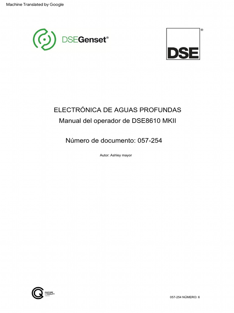 Deep Sea. Dse8610-Mkii-operator-manual | PDF | Generador eléctrico | USB