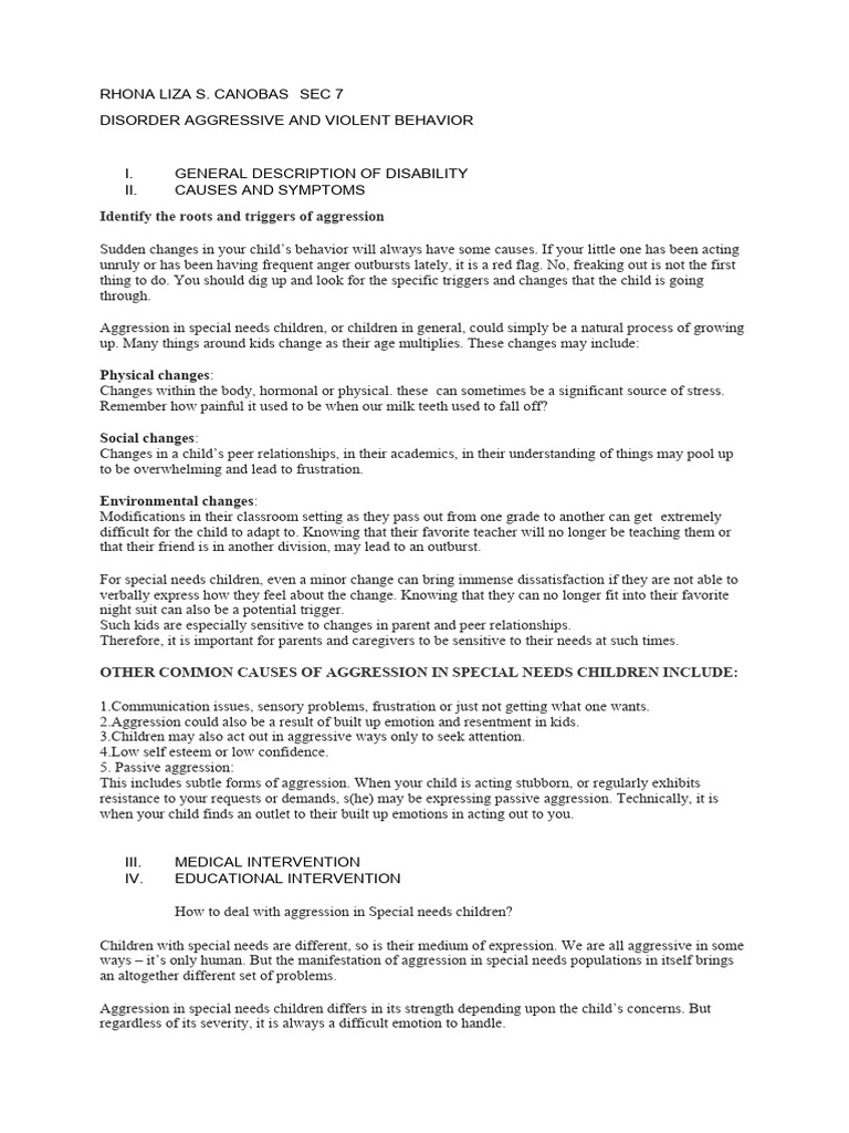 Disorder Aggressive and Violent Behaviors-604 | PDF | Psychotherapy ...