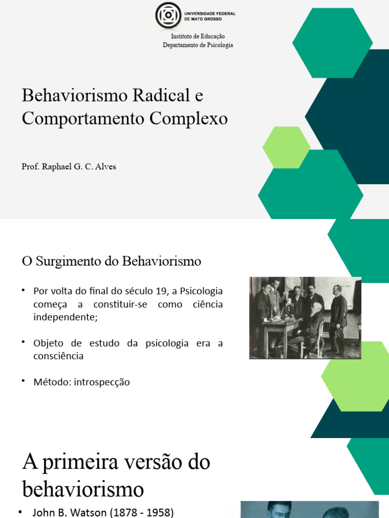 Aula 2 - Behaviorismo Radical (Filosofia) | PDF