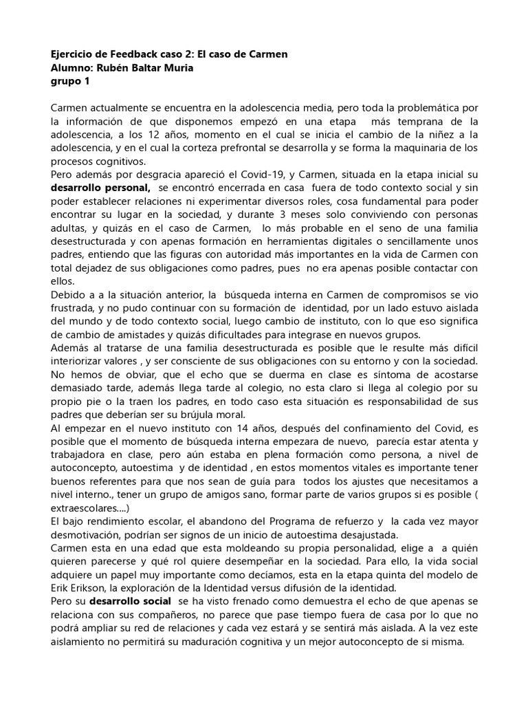 Ejercicio Feedback ADP | PDF