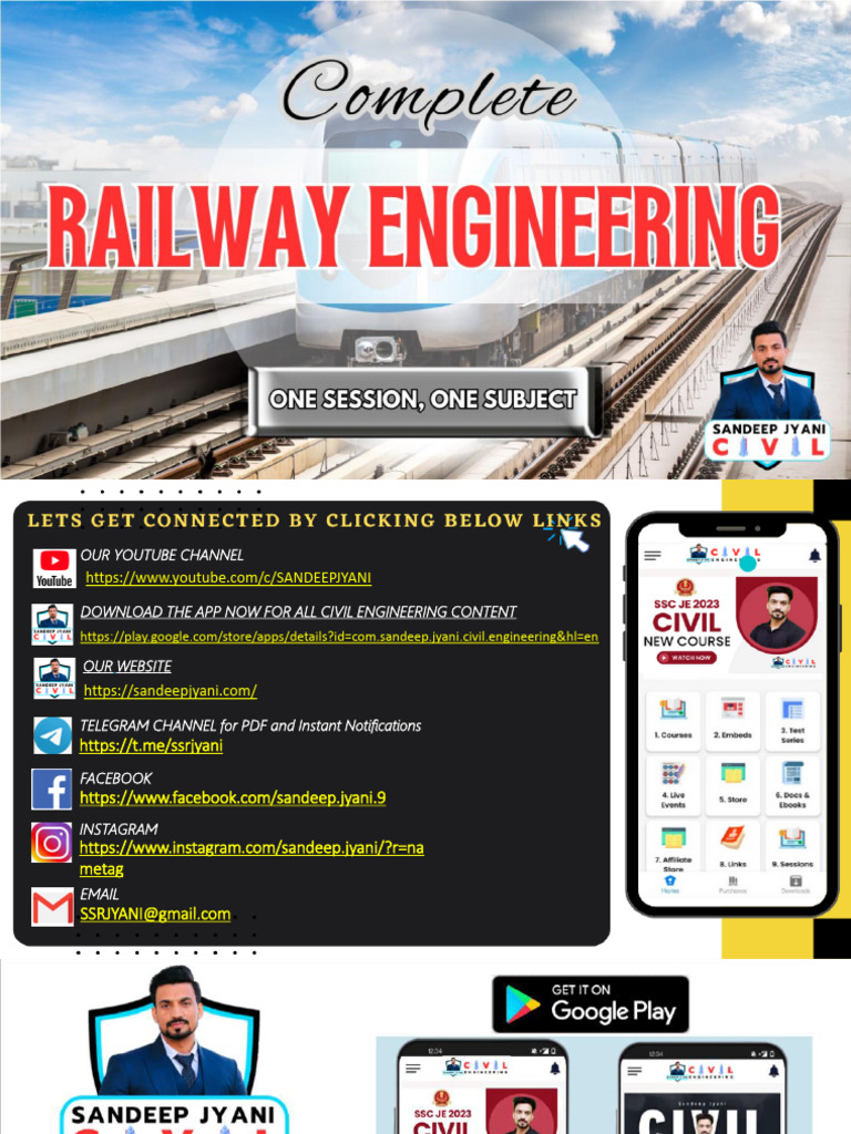Railway Engineering by Sandeep Jyani SSC JE GATE IES Civil ENGINEERING ... Railway Engineering by Sandeep Jyani SSC JE GATE IES Civil ENGINEERING ...