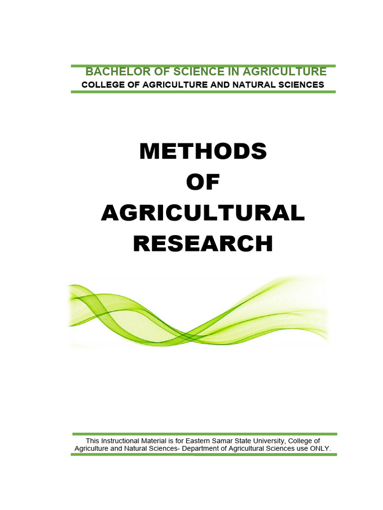 Agricultural Research Methodologies Guide | PDF | Scientific Method ...