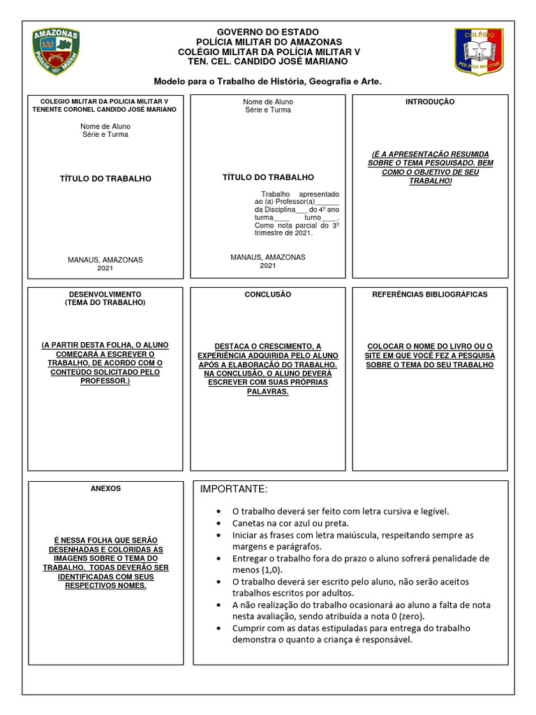 MODELO DE TRABALHO CMPM | PDF