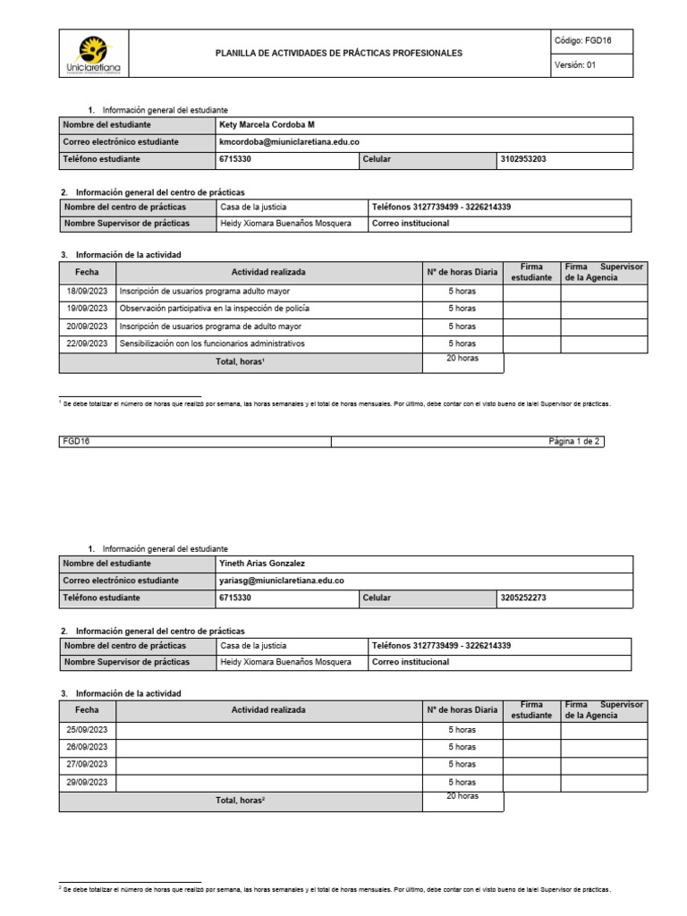 Plantillas de Actividades | PDF
