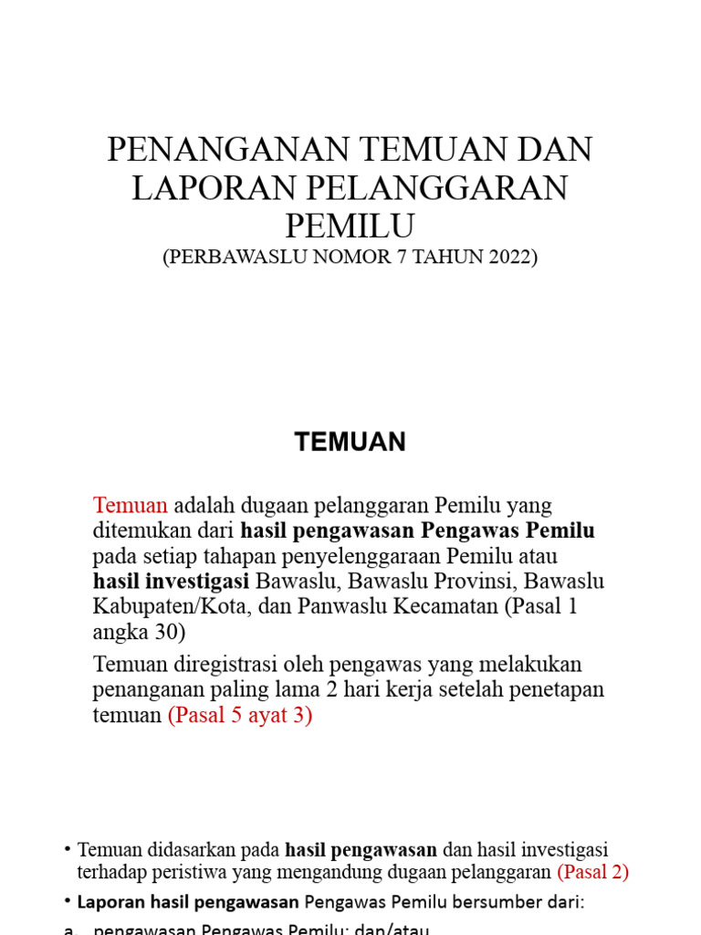 Penanganan Temuan Temuan Dan Laporan | PDF