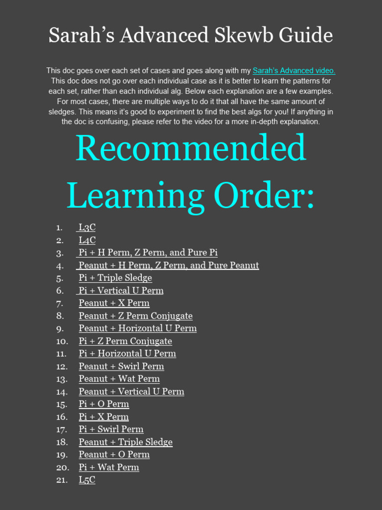 Sarah's Advanced Skewb Guide | PDF | Applied Mathematics