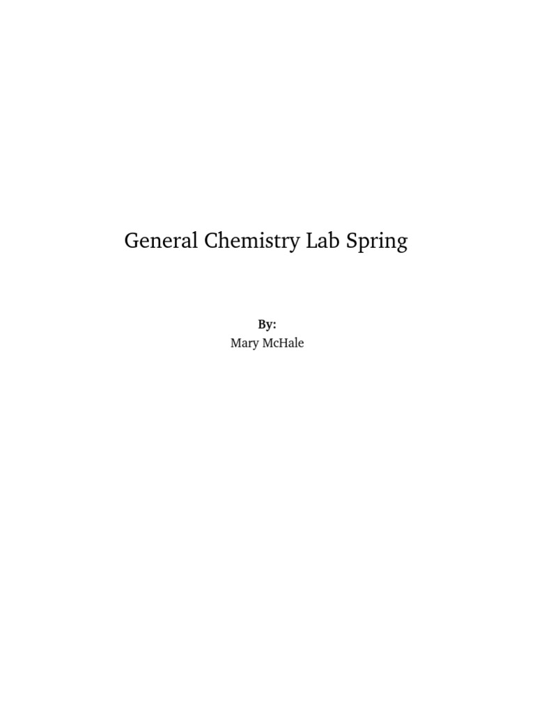 General Chemistry Lab Spring | PDF | Polymers | Reaction Rate