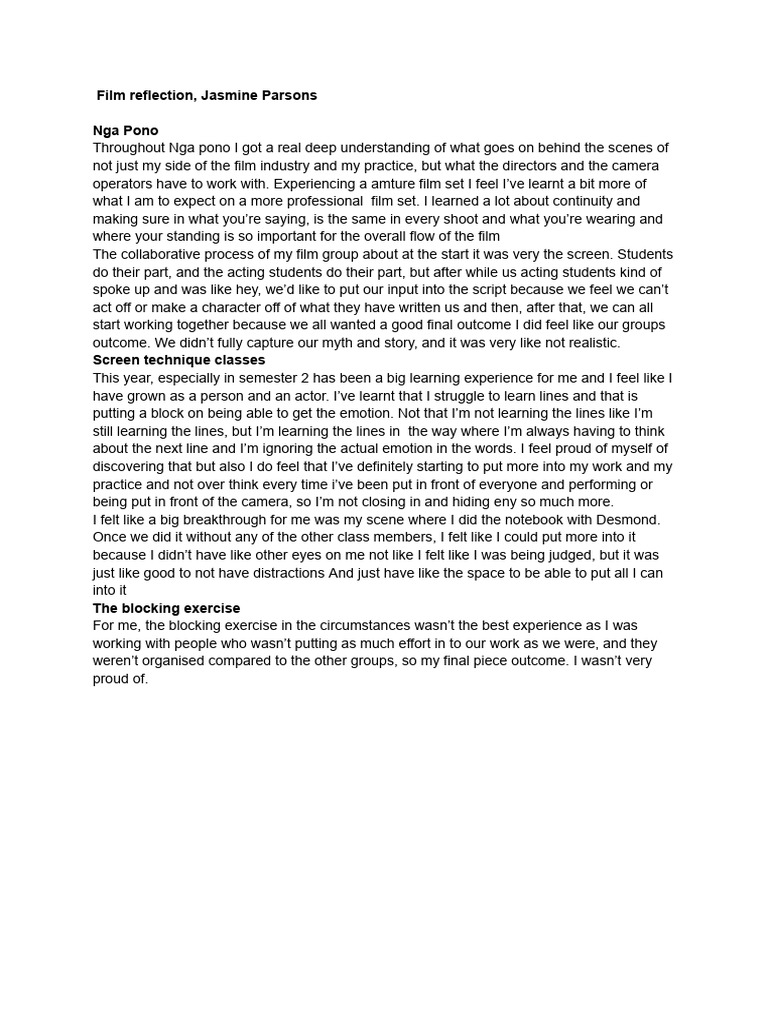 Film Reflection | PDF