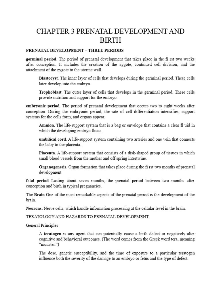 Santrock - Chapter 3 | PDF