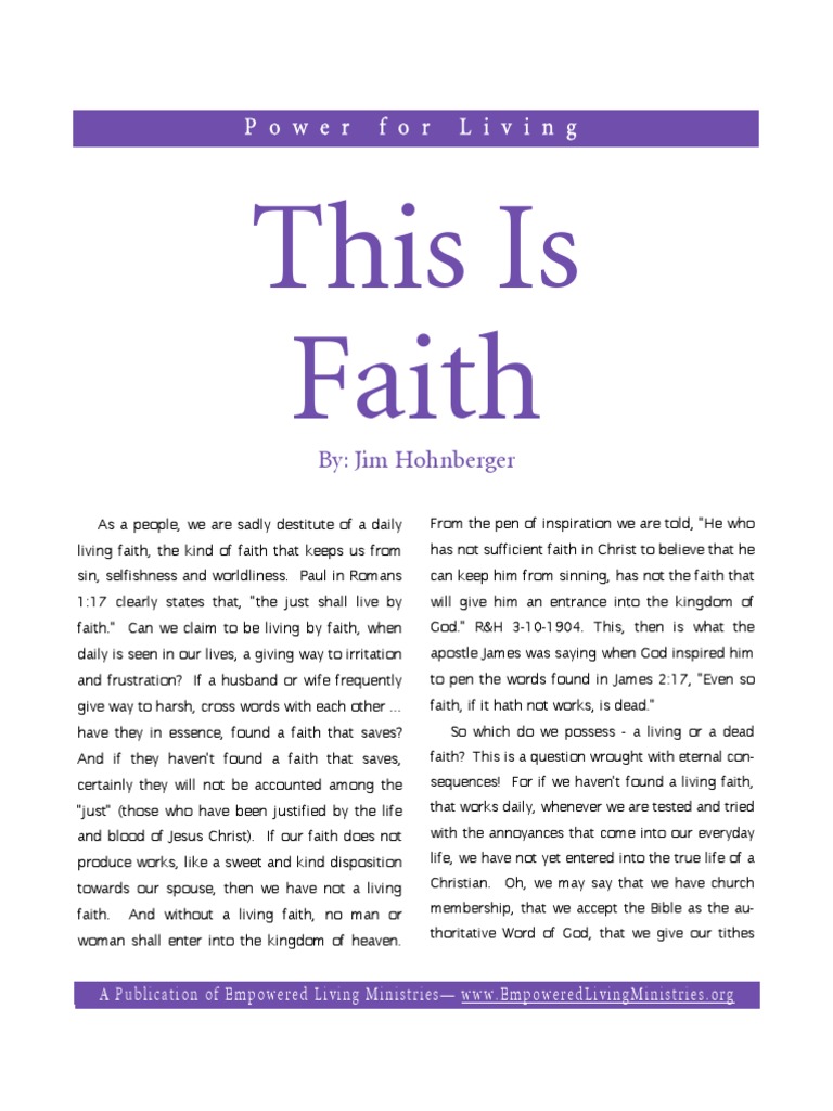 This Is Faith: Power For Living | PDF | Faith | Jesus