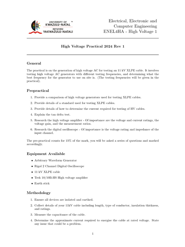 Practical 2024 | Download Free PDF | Alternating Current | High Voltage