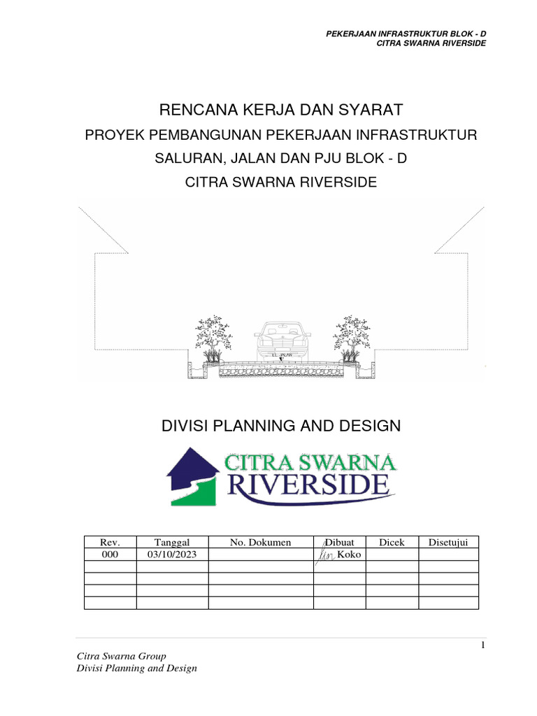 Rks Infrastruktur Saluran, Jalan & Pju Blok D | PDF