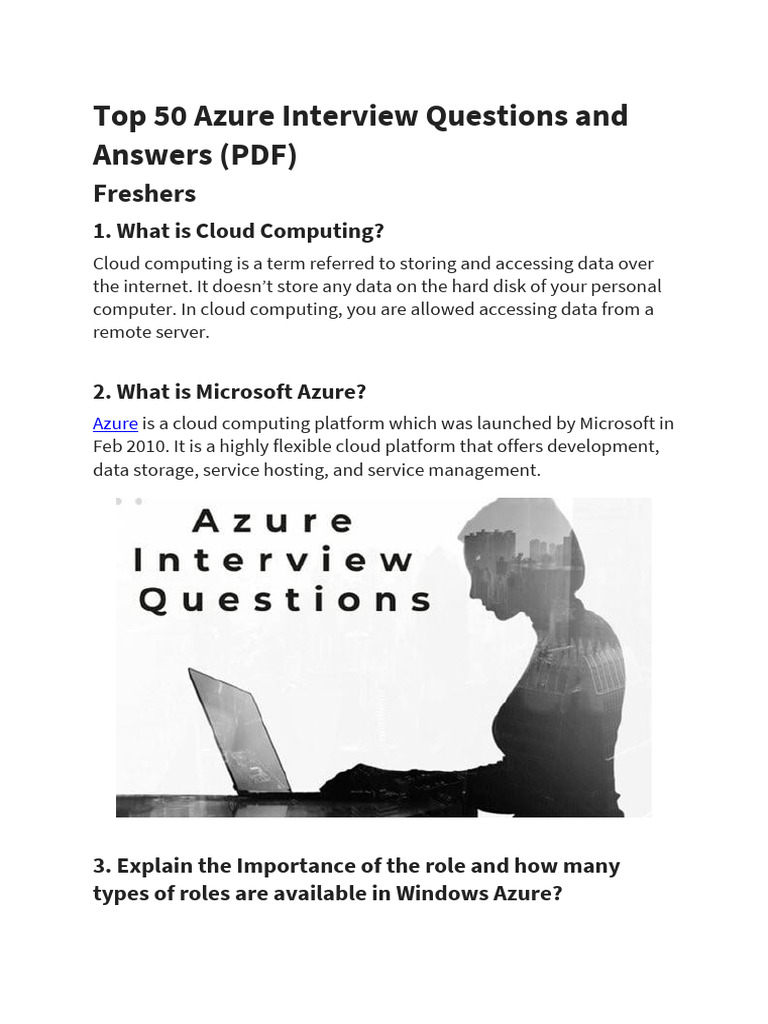 Azure Interview Q&A for Freshers | PDF | Microsoft Azure | Cloud Computing