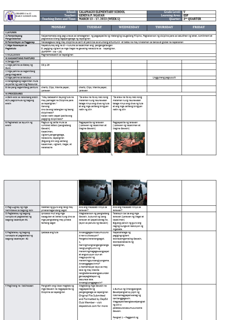 DLL - Esp 5 - Q3 - W5 | PDF
