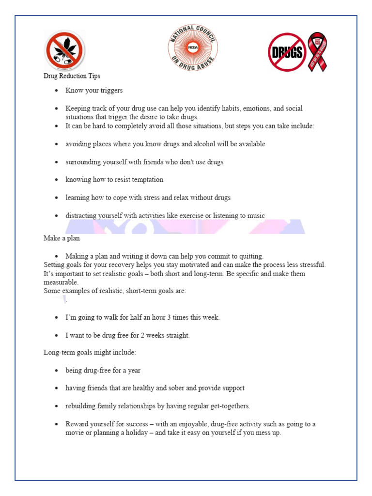 Drug Reduction Tips | PDF | Lifestyle