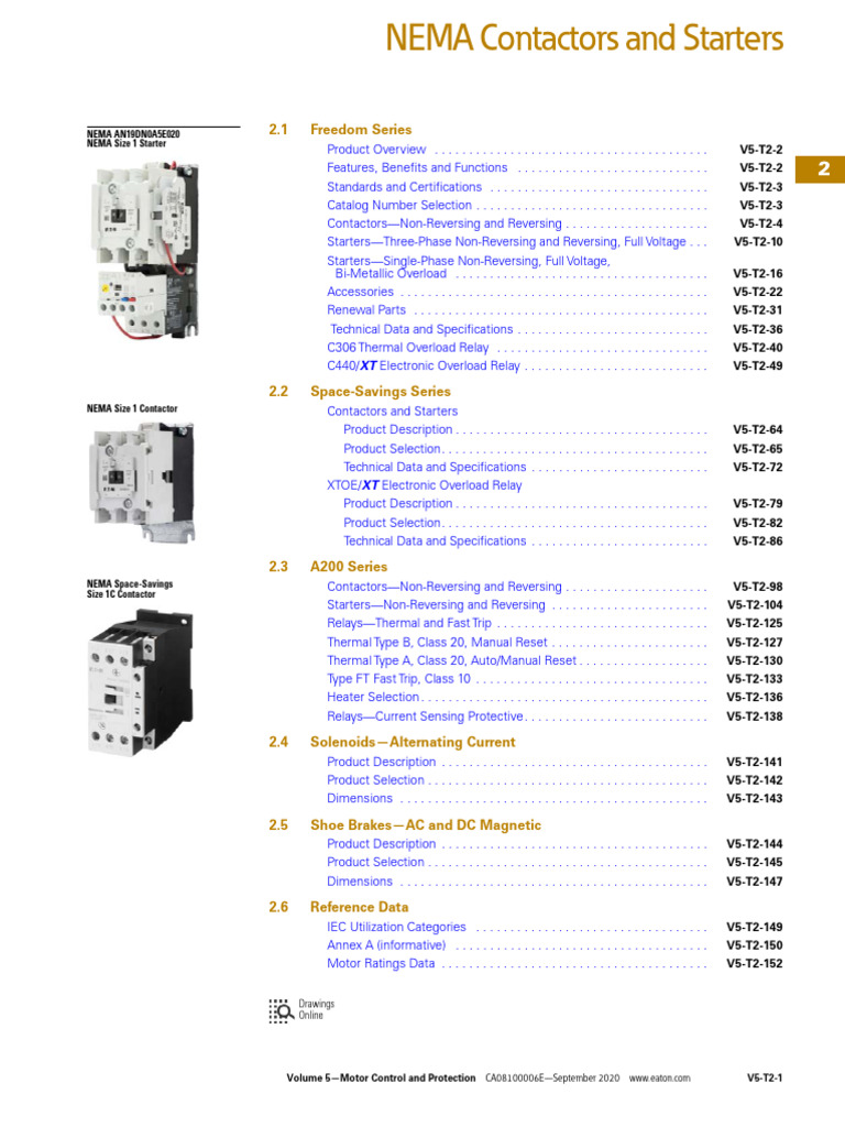Nema Contactors and Starters v5 t2 Ca08100006e | PDF | Switch ...