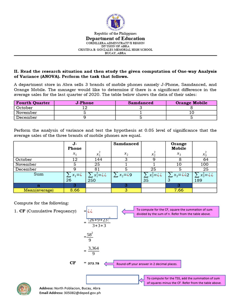 Anova Lesson Pr2 Pdf Analysis Of Variance Data Analysis