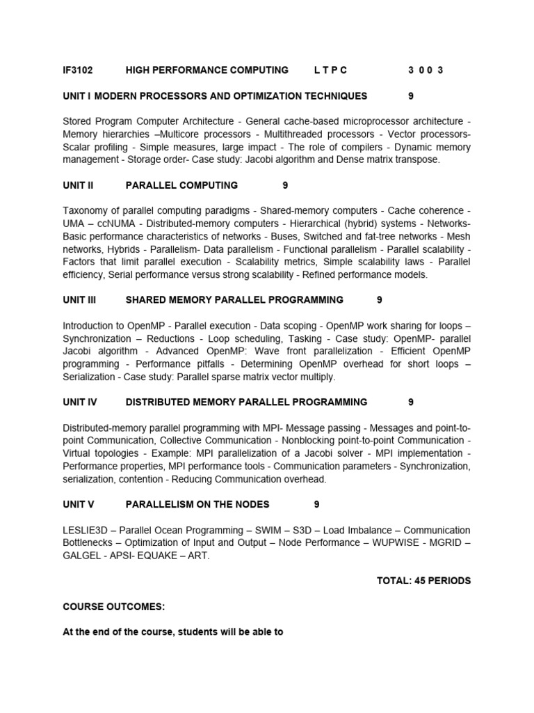 If3102 High Performance Computing | PDF | Parallel Computing | Message Passing Interface