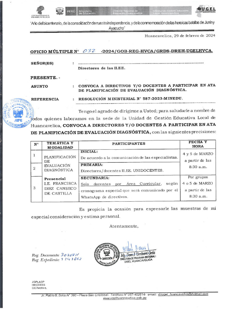 Oficio Mult 032-2024 - MARZO | PDF