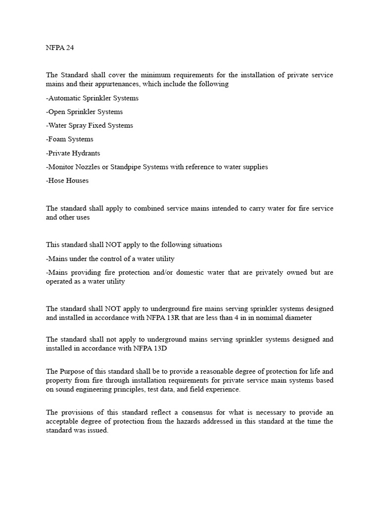Nfpa 24 | PDF | Fire Sprinkler System | Valve