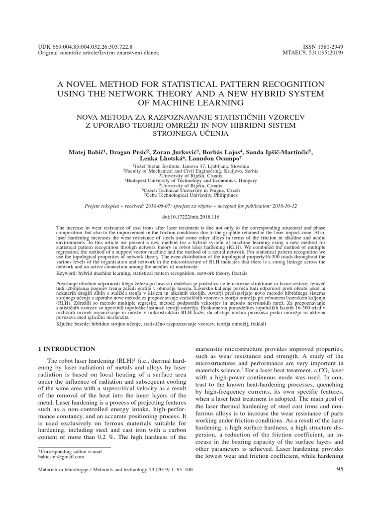 A Novel Method For Statistical Pattern Recognition Using The Network