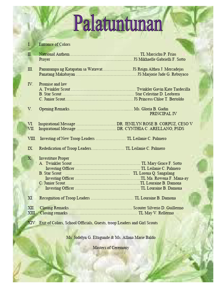 GSP Investiture 2024 | PDF | Sports & Recreation | History