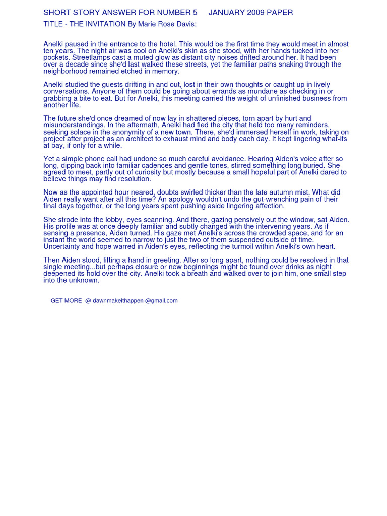 Short Story Answer For Csec English A January 2009 | PDF