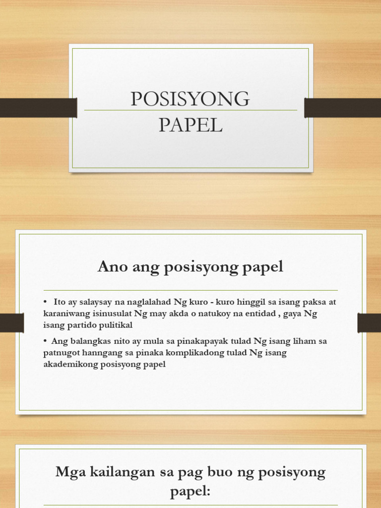 Posisyong Papel | PDF
