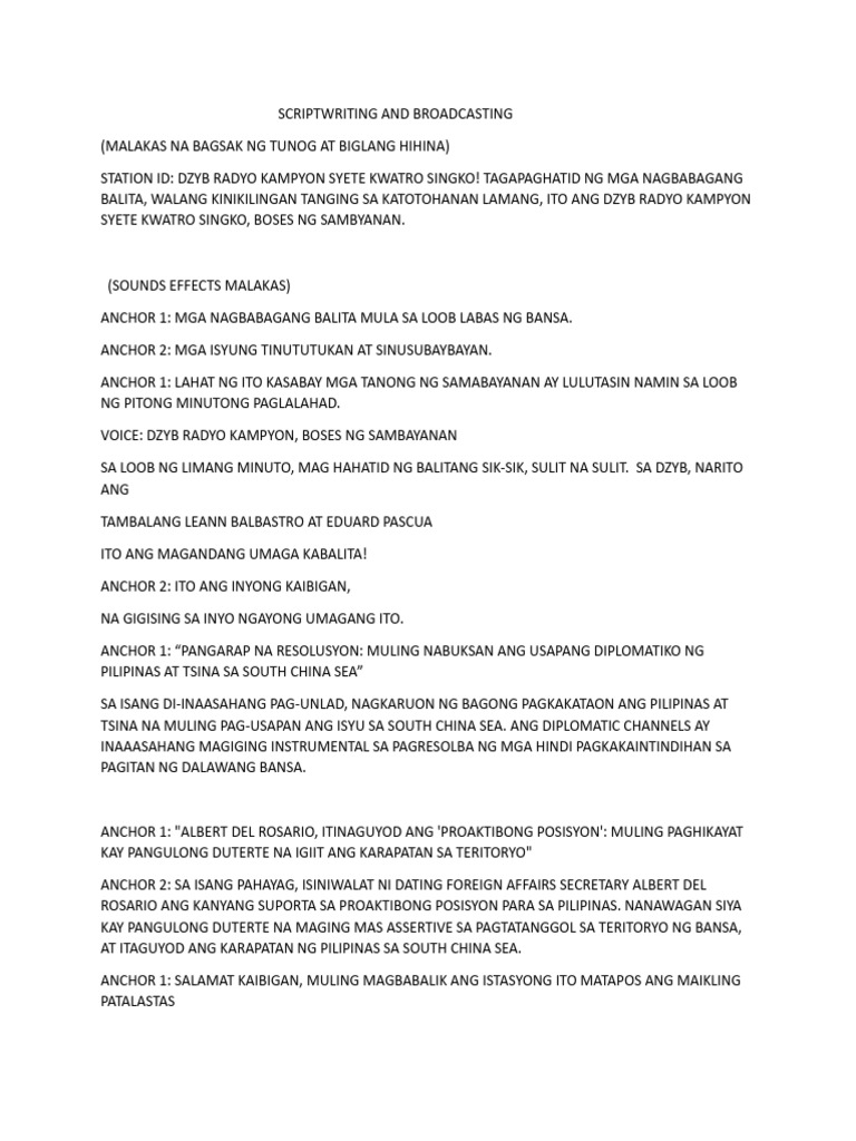 Scriptwriting and Broadcasting | PDF