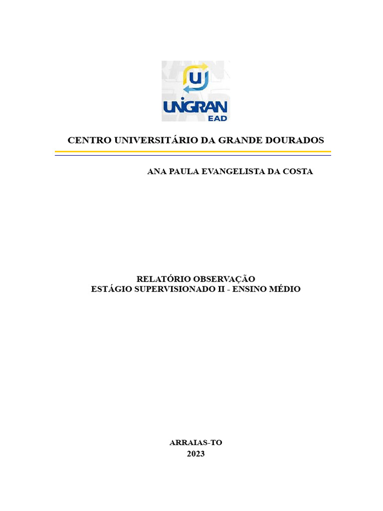 Relatorio Final ENSINO MÉDIO - Docx - Documentos Google | PDF