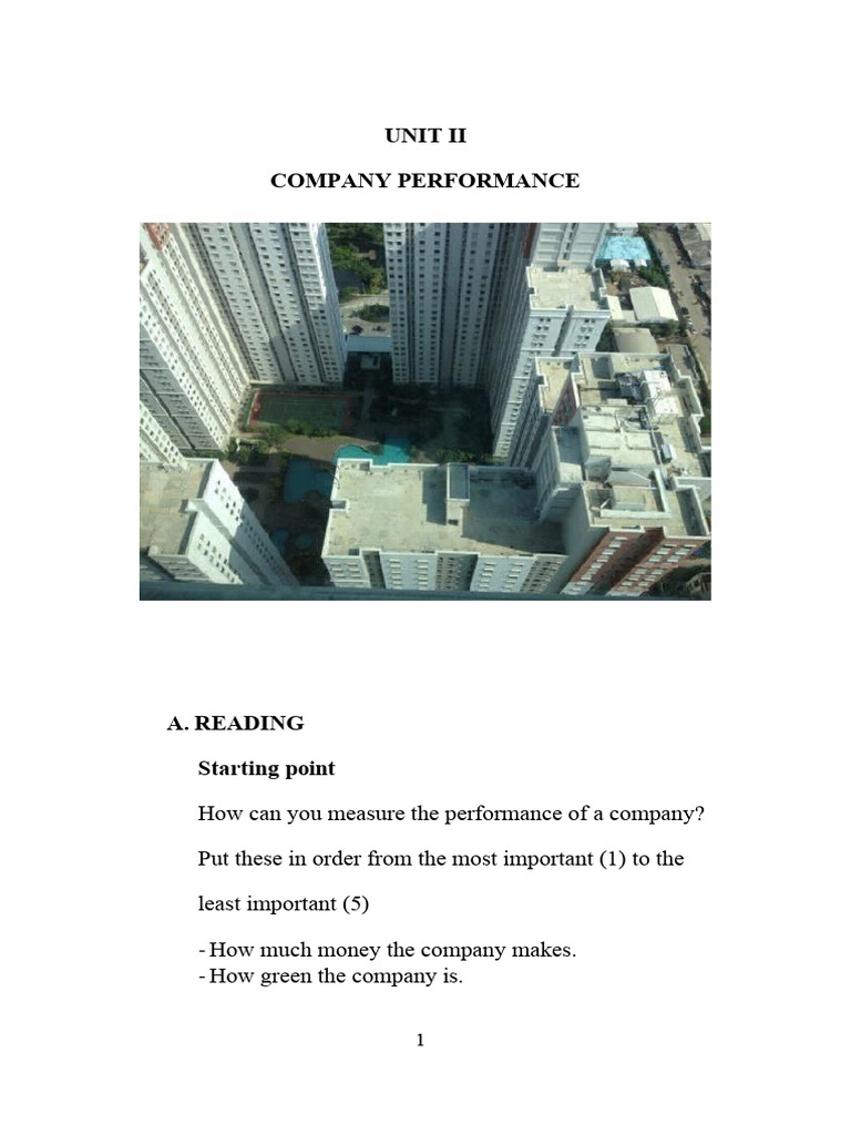 ENGLISH MODULE UNIT 2 (Company Performance) - Copy - Copy-Dikonversi | PDF | Employment | Reputation