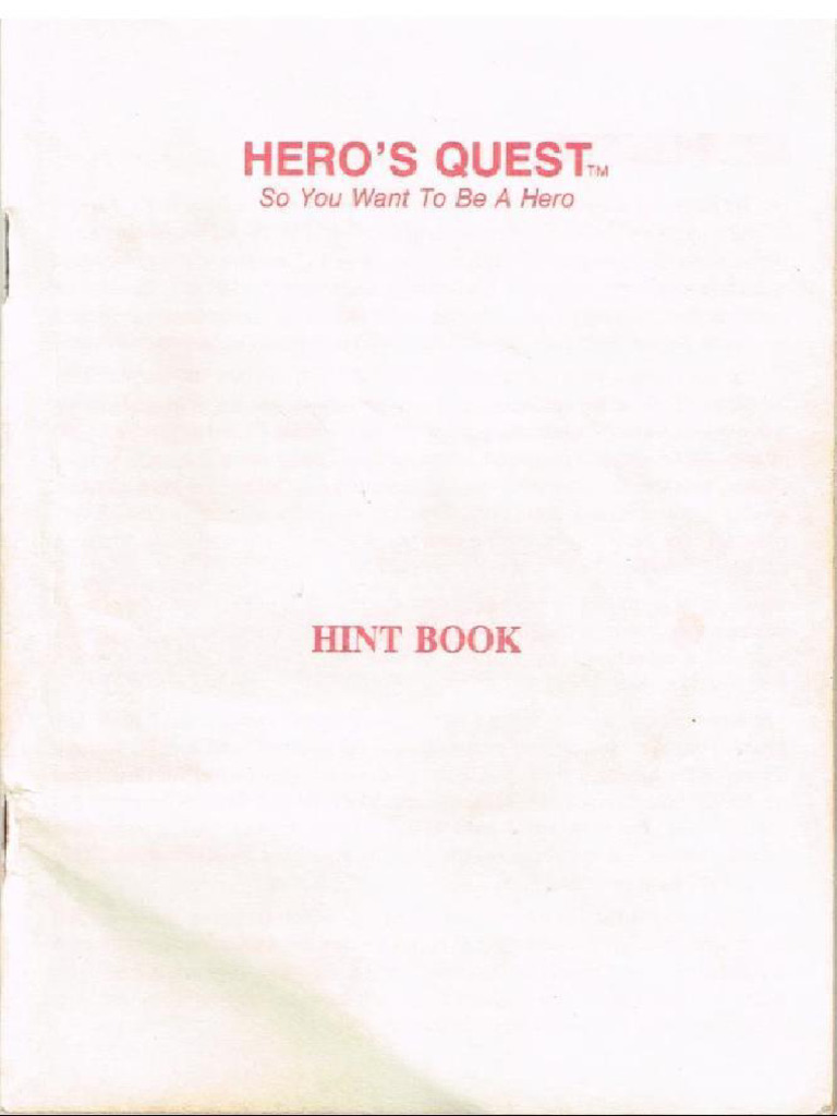 Heros Quest Hint Book | PDF