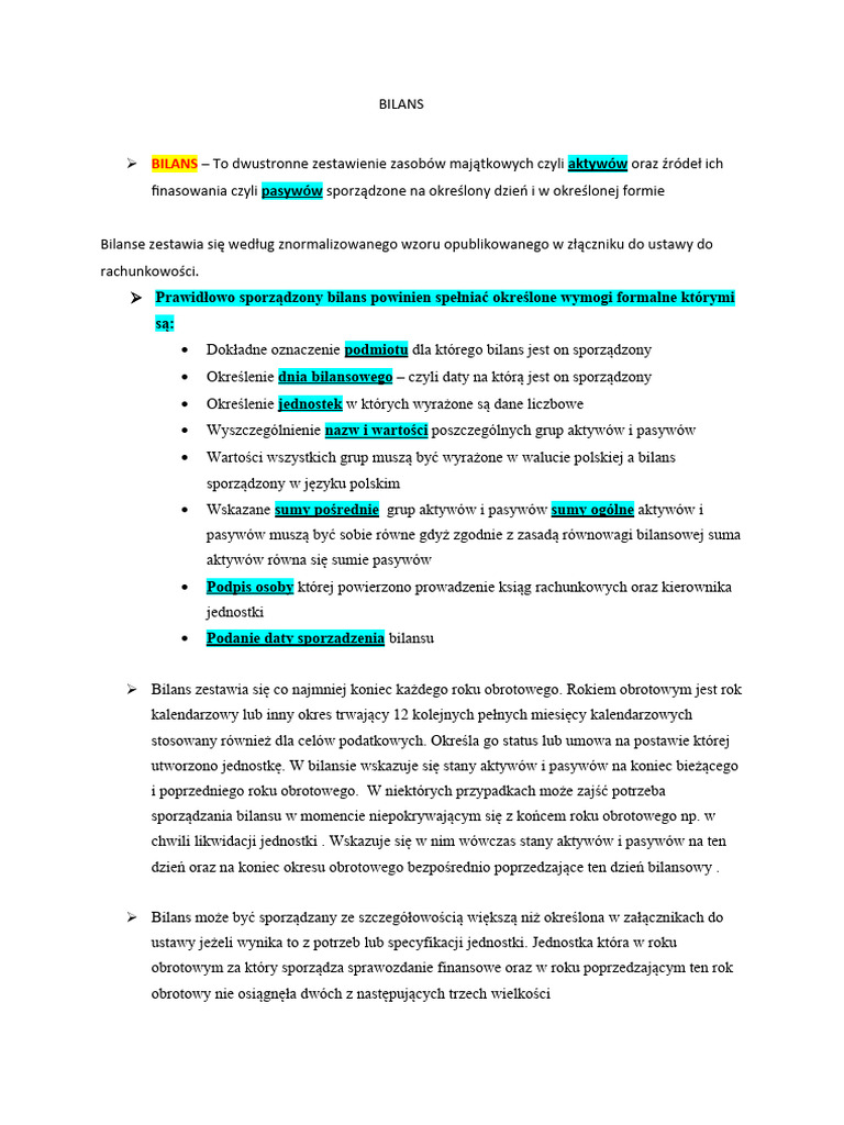 BILANS | PDF