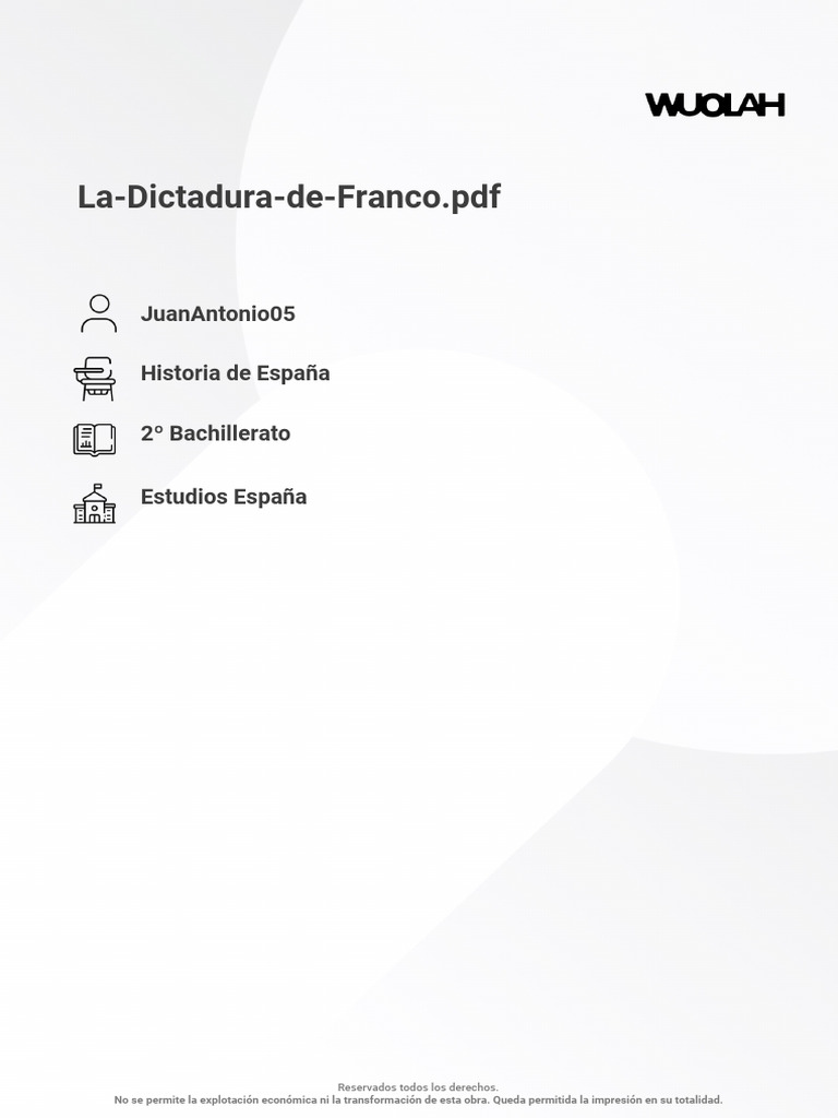 Wuolah Premium La Dictadura de Franco | PDF
