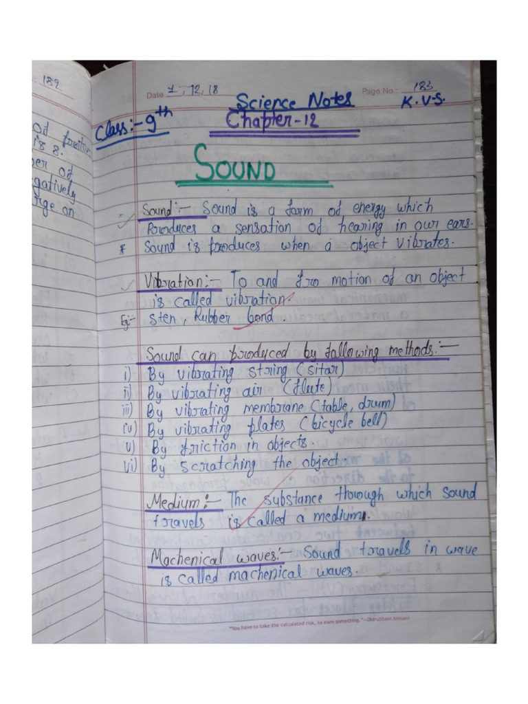 Chapter 12 Sounds Science Class 9th Notes | PDF
