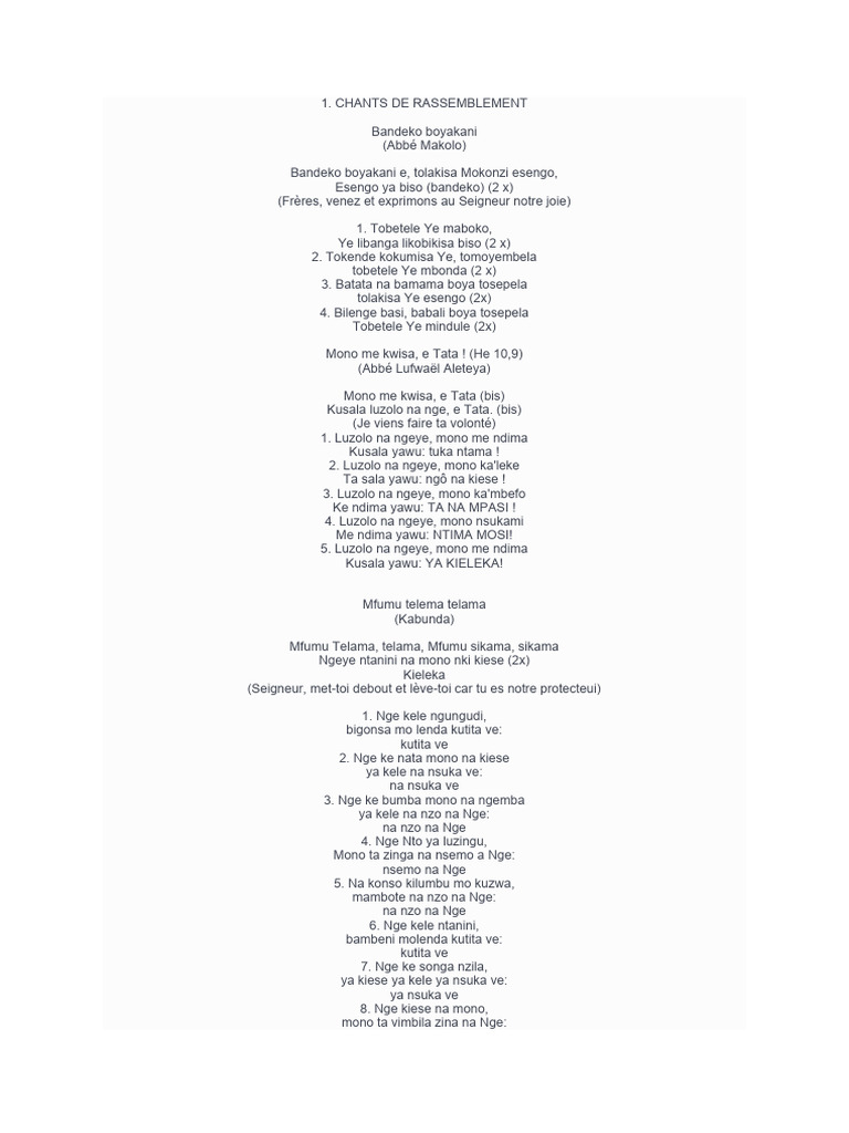 Carnet Des Chants Intéressant | PDF