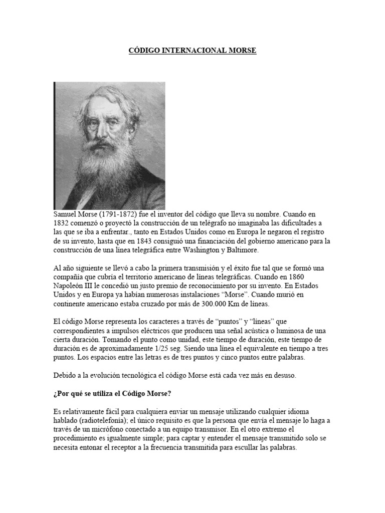 Código Internacional Morse | PDF | Telegrafía | Informática