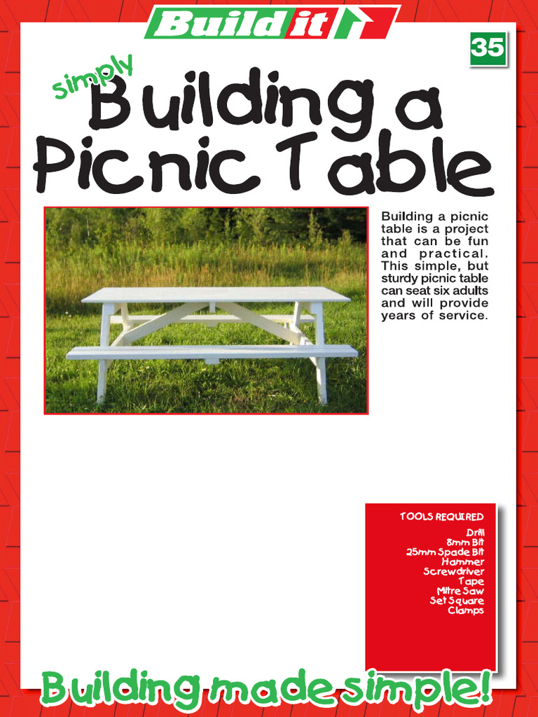 35 Building A Picnic Table - 77584 | PDF