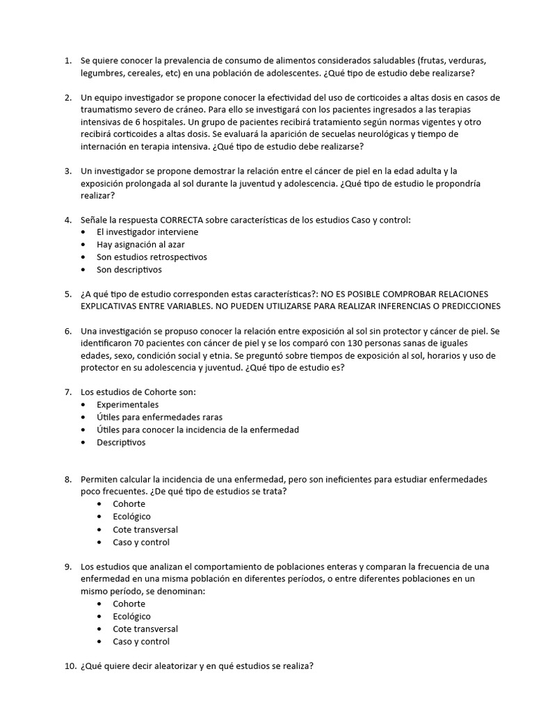 Ejercicios Para Practica Unidad 3 y 4 | PDF | Epidemias | Cáncer