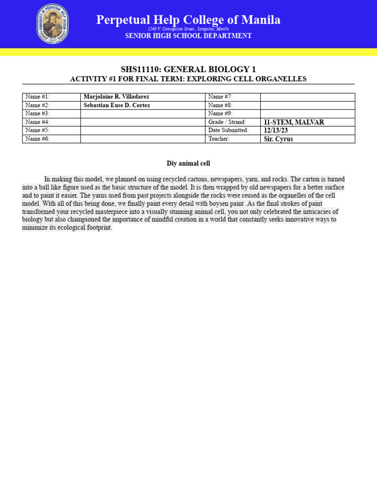 Performance Task Narrative Template | PDF