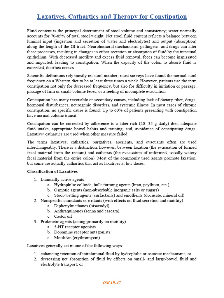 Laxatives | PDF | Dietary Fiber | Diet & Nutrition