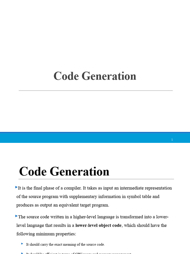 Code Generation 5th Year Computer Science Course | PDF | Computer Program | Programming