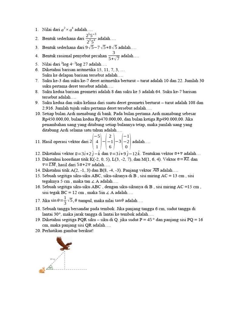 Latihan Soal Matematika Asas Kelas X Gasal | PDF | Metode & Bahan Ajar | Griya & Taman