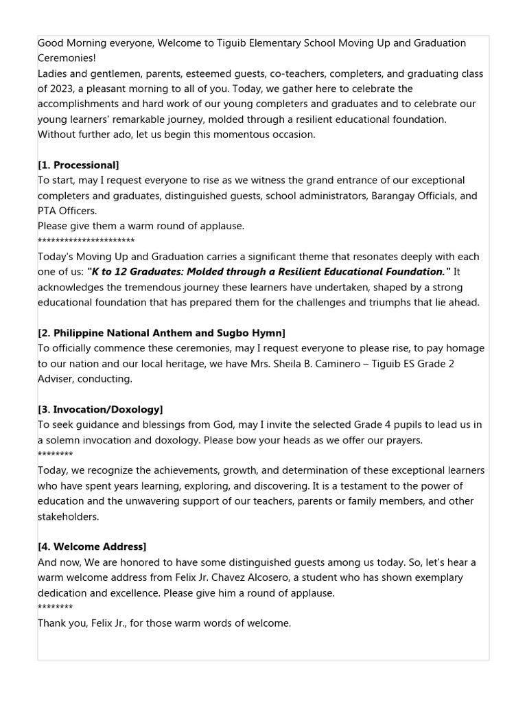 Final-Graduation-Emcee Script | PDF