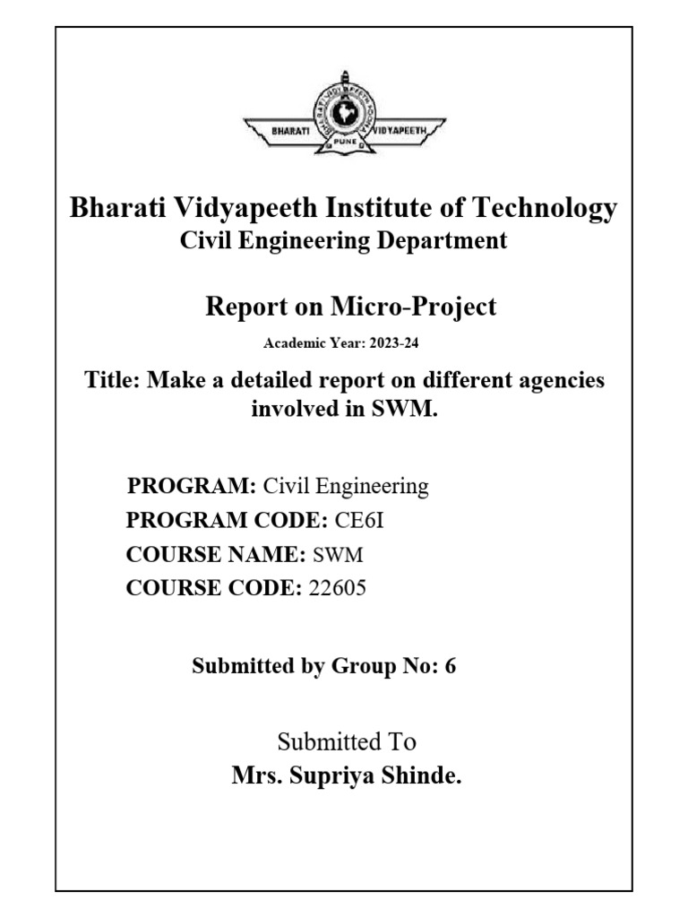 Final SWM Micro Project | PDF | Waste Management | Waste