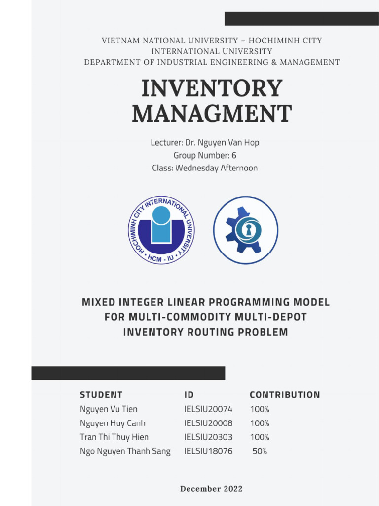 INVEN Report Wed Aft Group06 | PDF | Inventory | Business Process