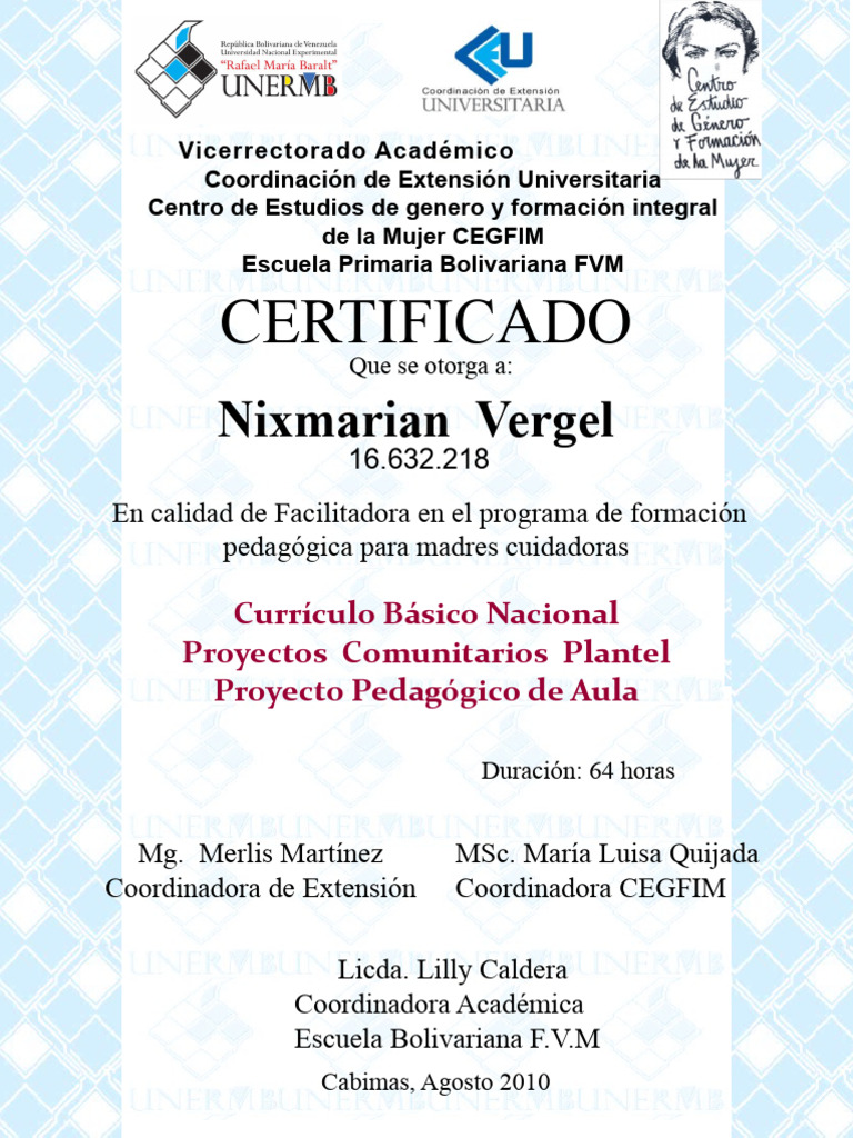 FORMATOS PARA CERTIFICADOS | PDF | Plan de estudios | Evaluación